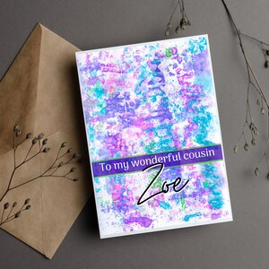 Personalized Printable Greeting Card for a Cousin | to My Wonderful ...