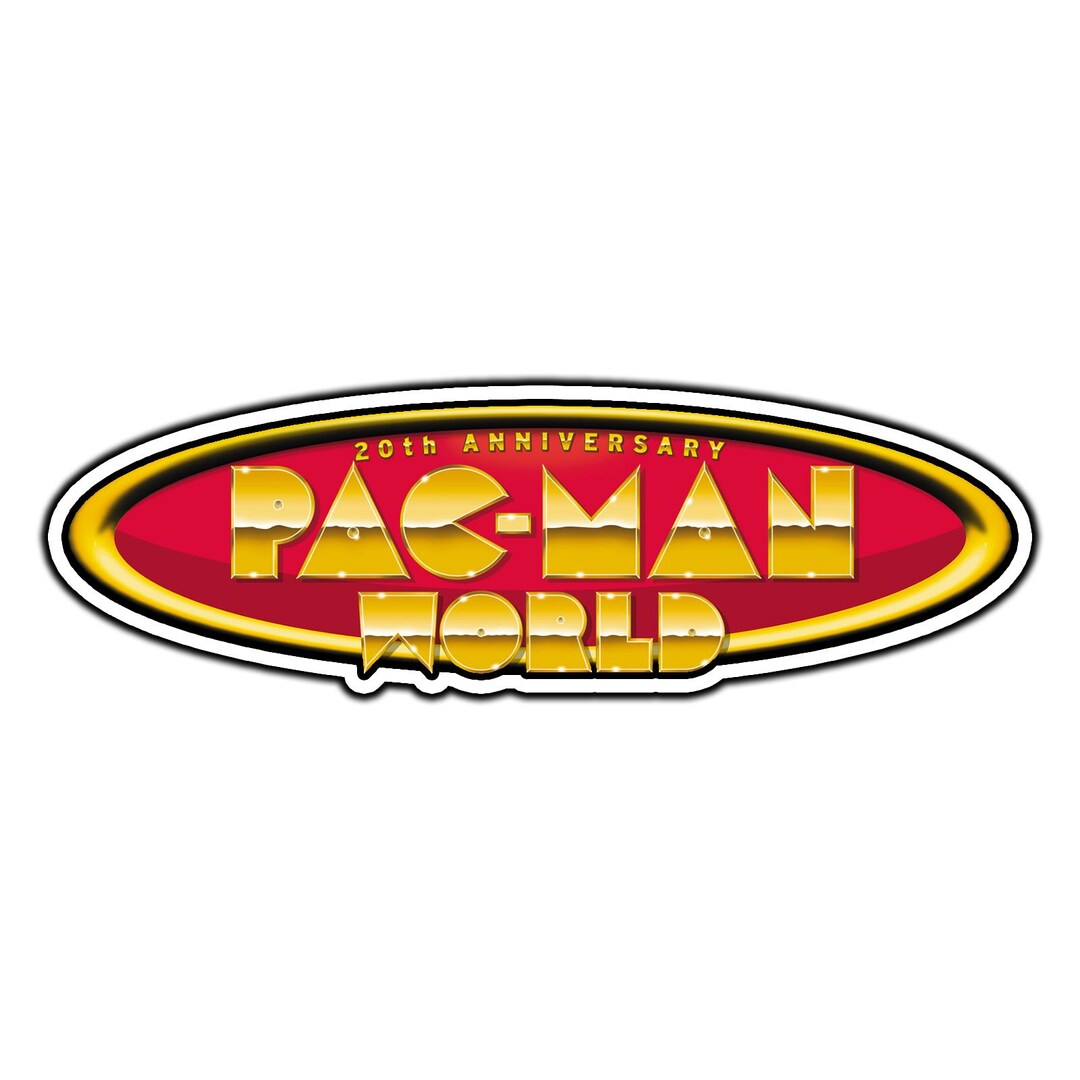 Pac-man World 20th Anniversary Arcade Logo #1 Waterproof Vinyl Sticker ...