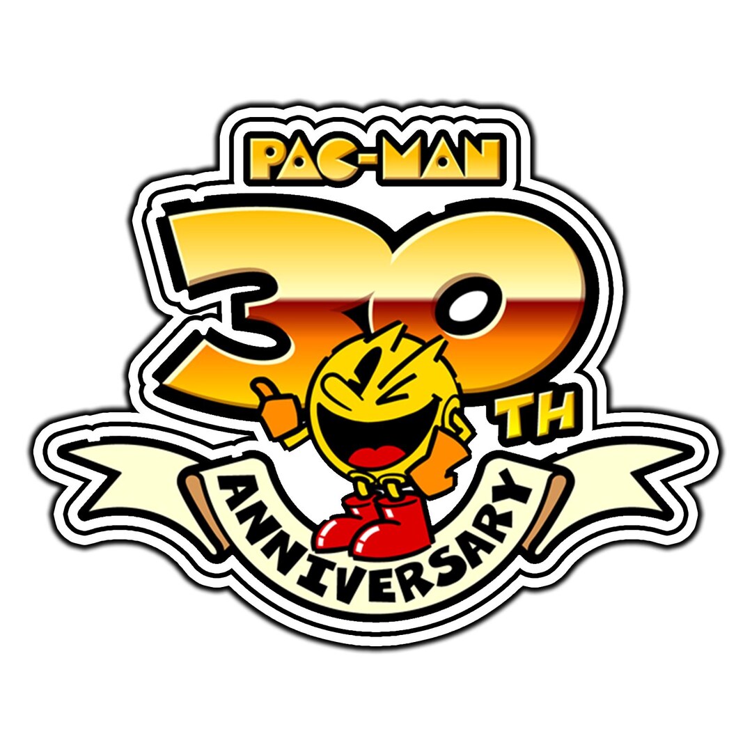 Pac-man 30th Anniversary Arcade Logo #1 Waterproof Vinyl Sticker Decal ...