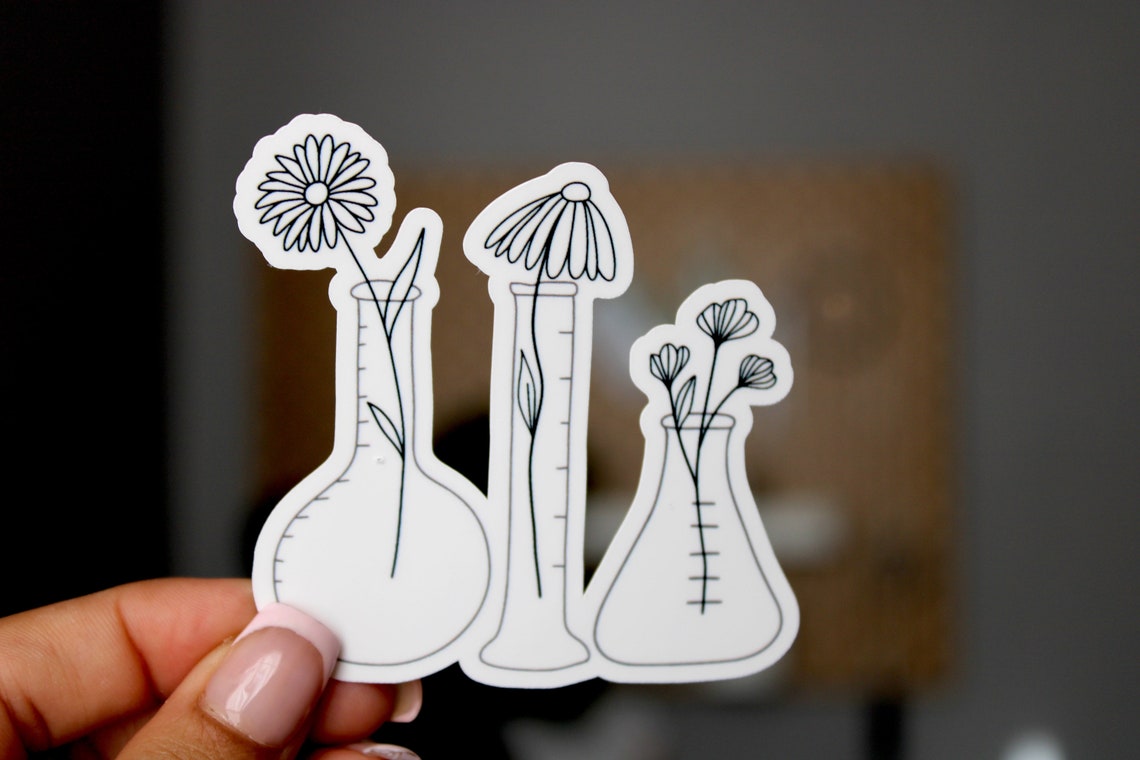Wild Flowers and Beaker Stickers; Vinyl; Water Proof. - Etsy
