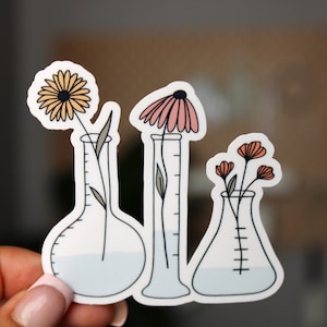 Wild Flowers and Beaker Stickers; Vinyl; Water Proof. - Etsy