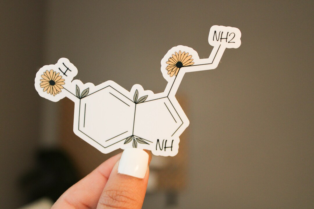 Serotonin Sticker, Serotonin Molecule Sticker, Decal, Laptop Sticker ...
