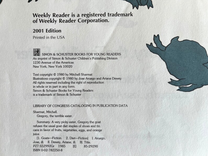 Gregory, the Terrible Eater | Mitchell Sharmat | 1980 - Etsy