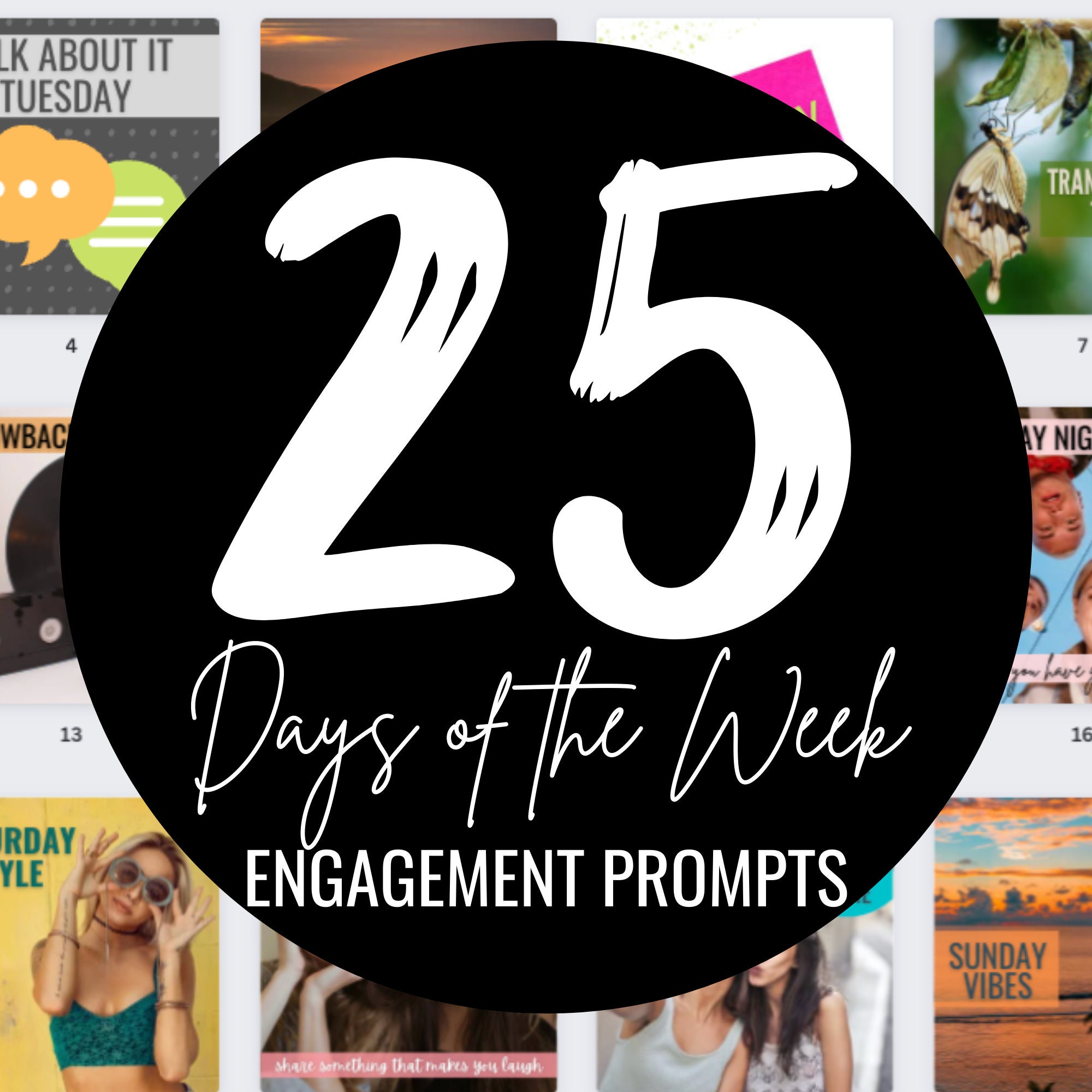 25 Days of the Week Social Media Engagement Prompts, Done for You ...