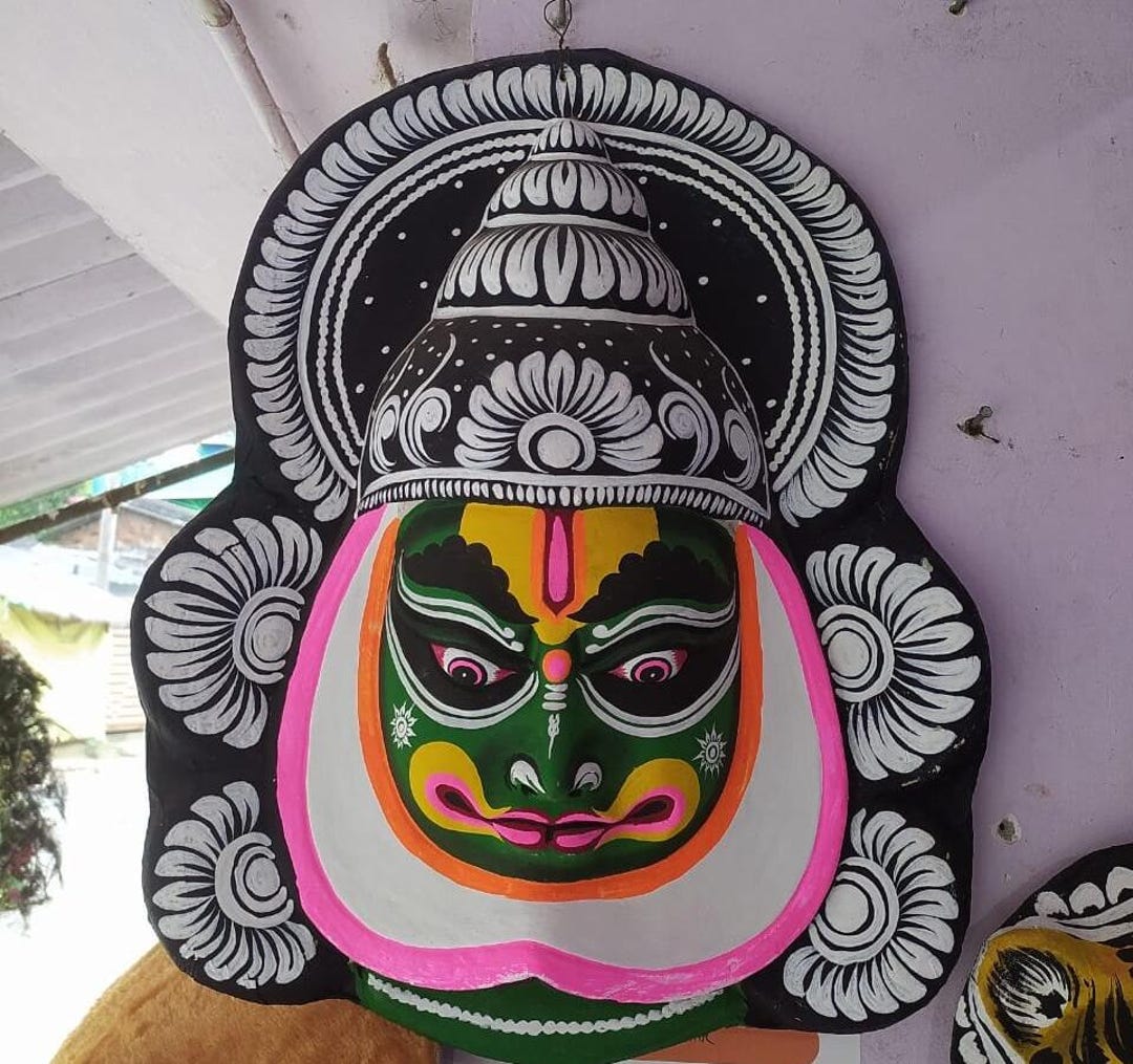 Kathakali Mask Handmade/south Indian Home Decor/ Kerela Ancient Art ...