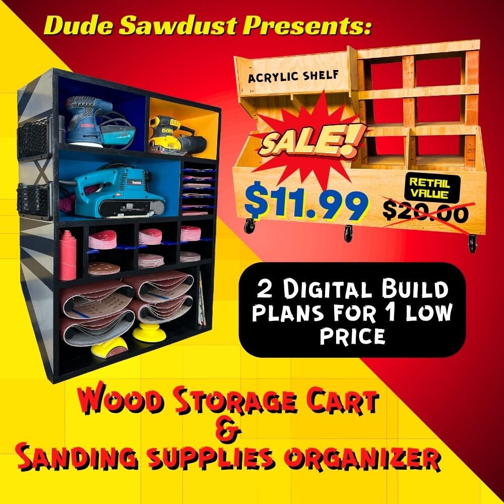 Wood Storage Cart & Sanding Supplies Organizer Digital Build Plans ...