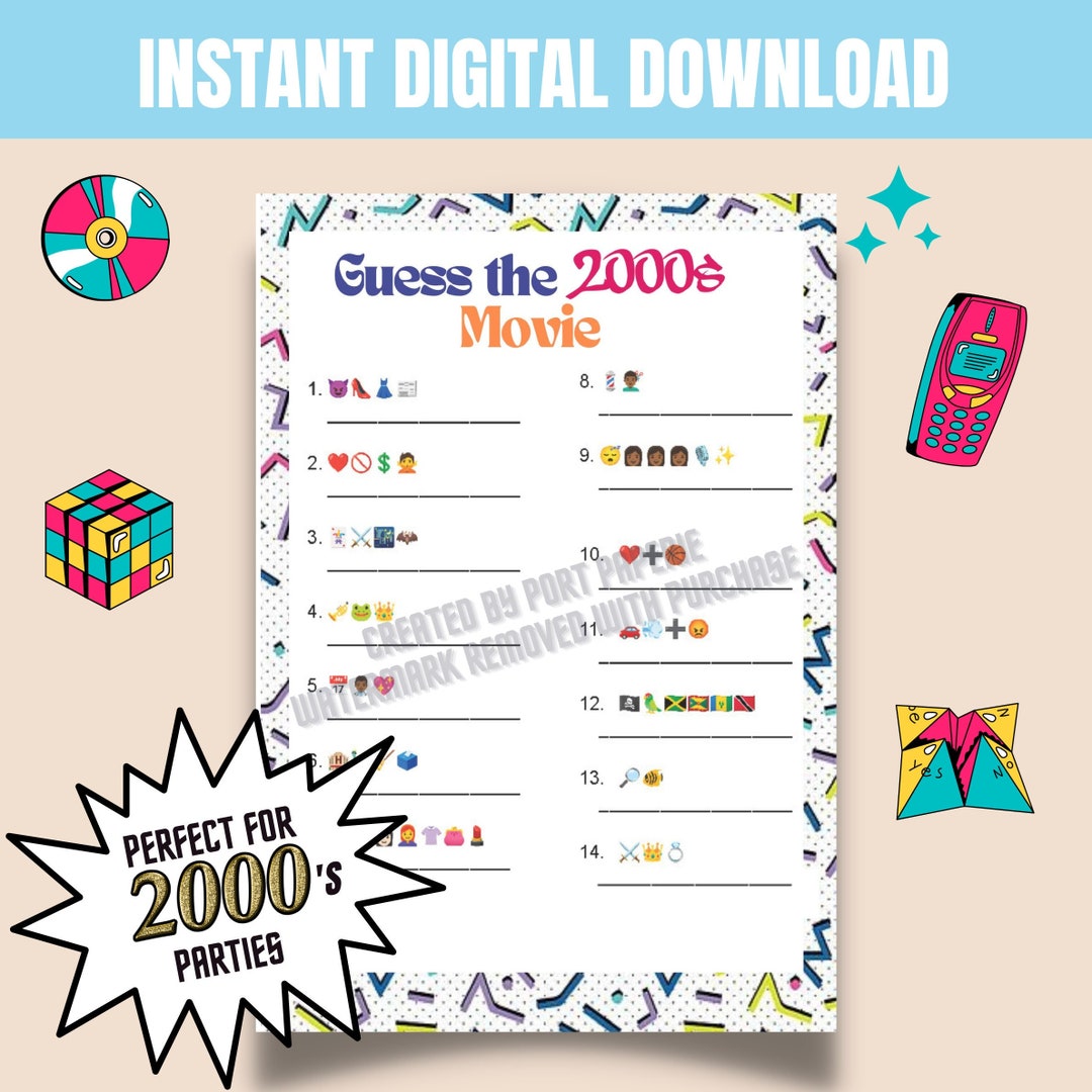 2000s Party Games Printable | 00's Party Game Bundle | Y2K Party Games ...