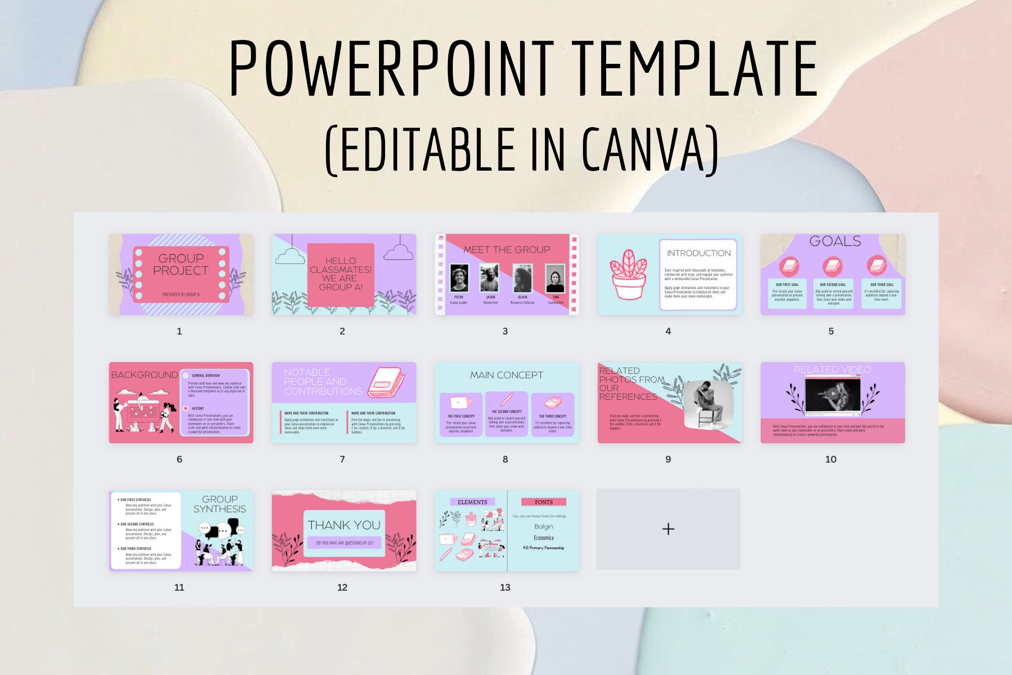 Powerpoint Slides Templates, New Design, Editable, Canva Template ...