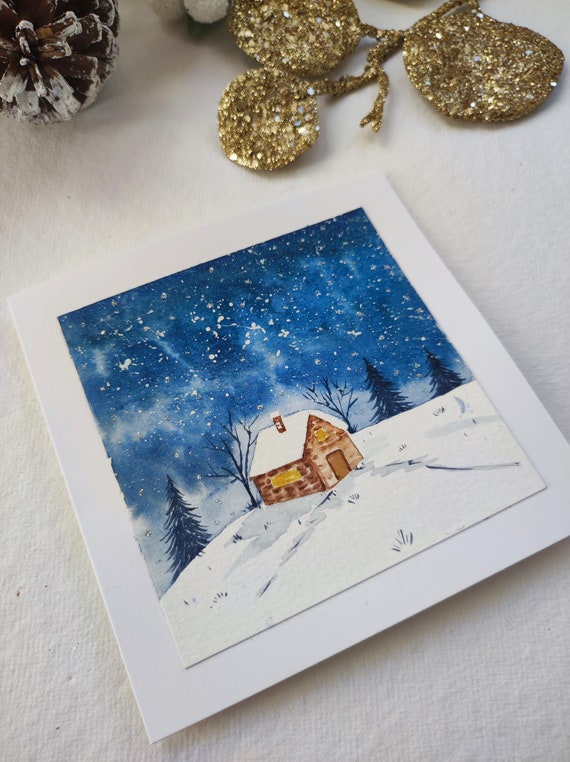 Hand Painted Watercolor Christmas Cards