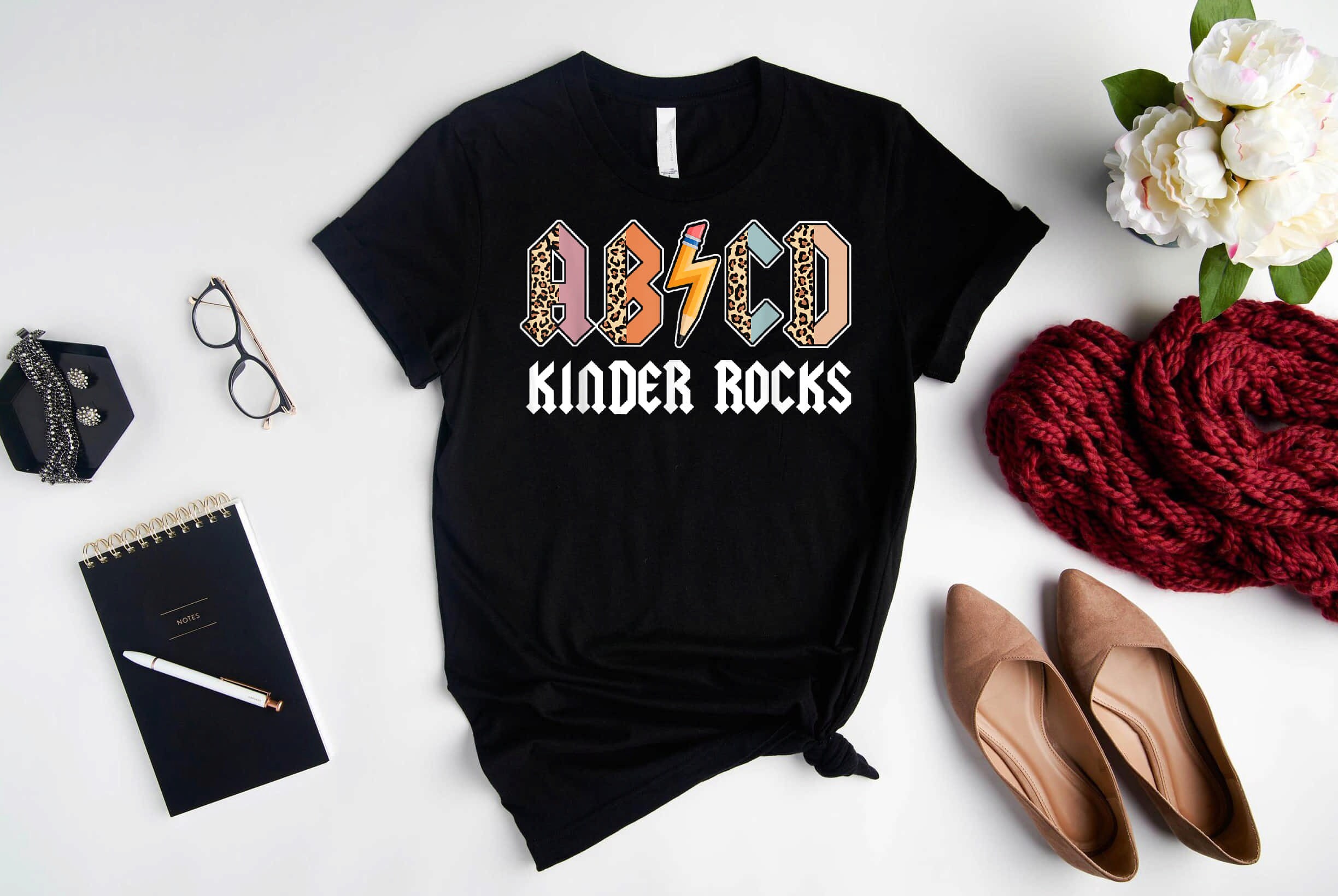 Kinder Rocks Teacher Kindergarten Rock Back to School ABCD T-shirt - Etsy