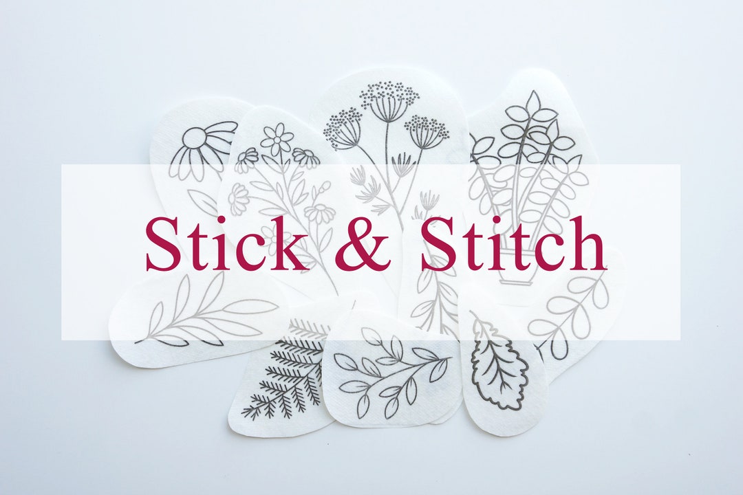 Stick and Stitch Embroidery Patterns, Stick on Floral Embroidery ...