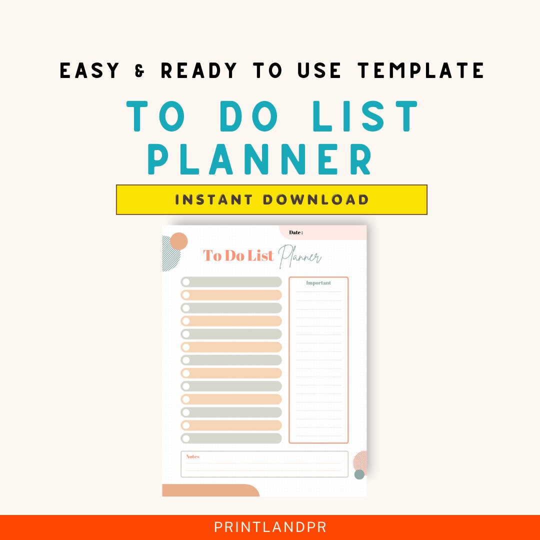To Do List Planner, Digital to Do List, Printable to Do List Planner ...