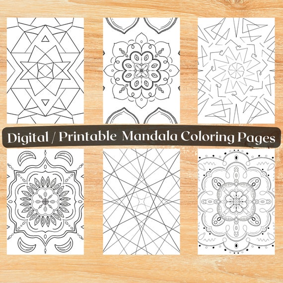 Mandala Coloring Pages Digital PDF Printable 12 Designs | Etsy