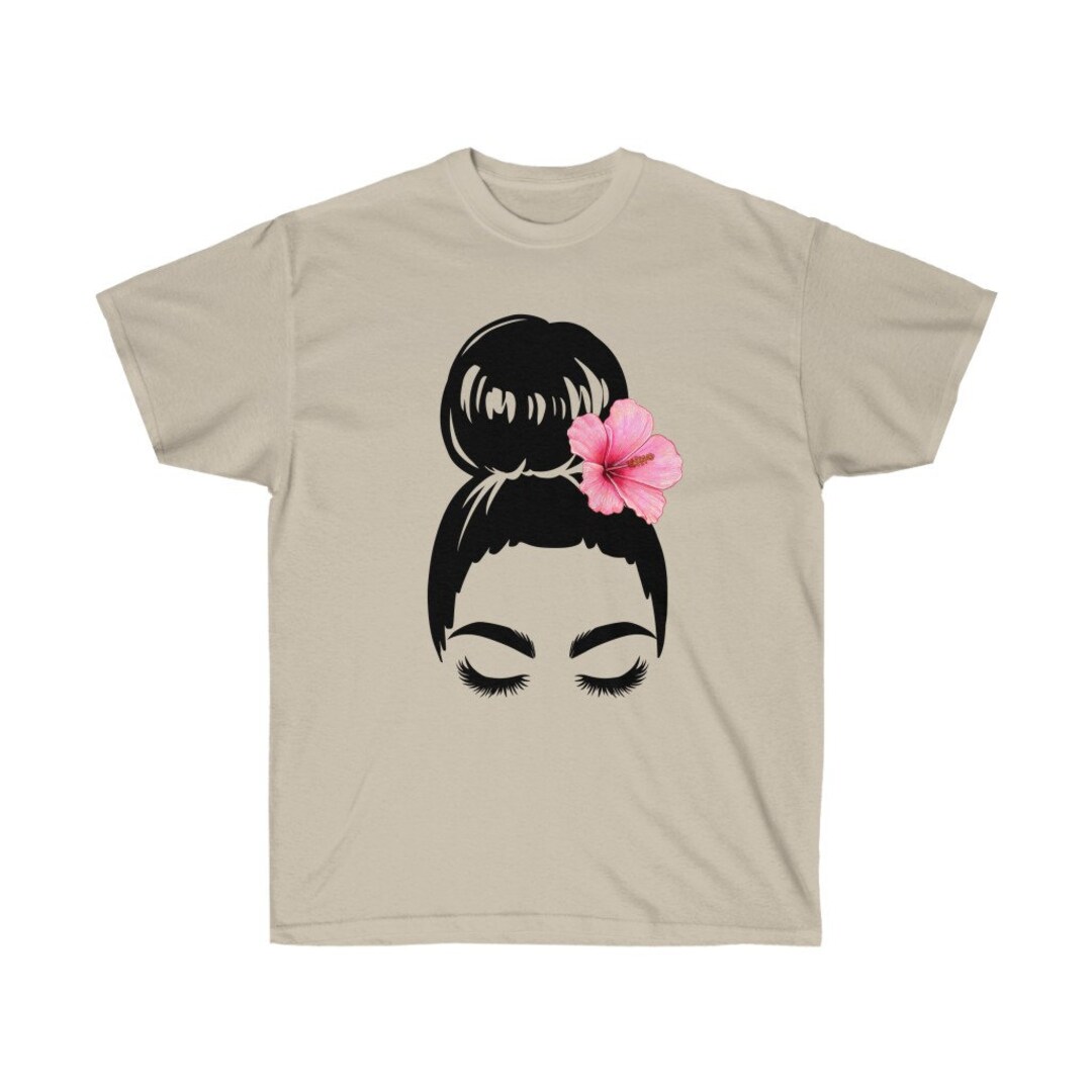 Tita Bun Shirt, Hawaiian Culture, Shirt, Mom Bun Tee, Messy Bun Print ...
