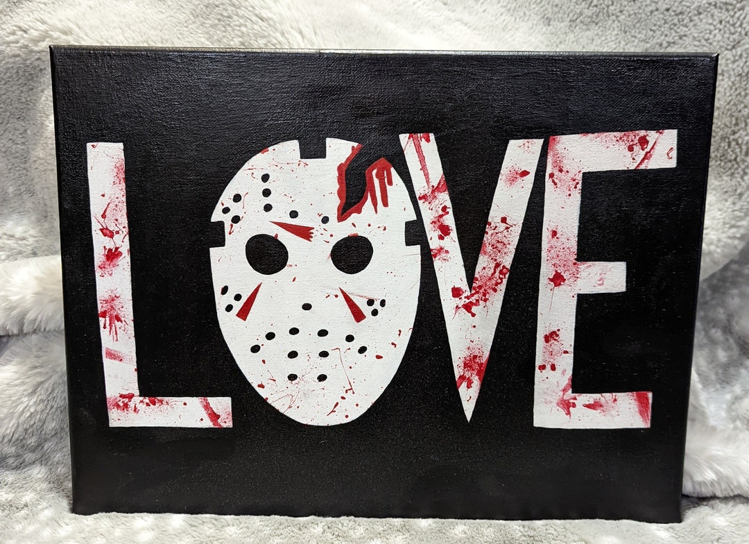 Jason Voorhees Love Hand Painted Canvas - Etsy
