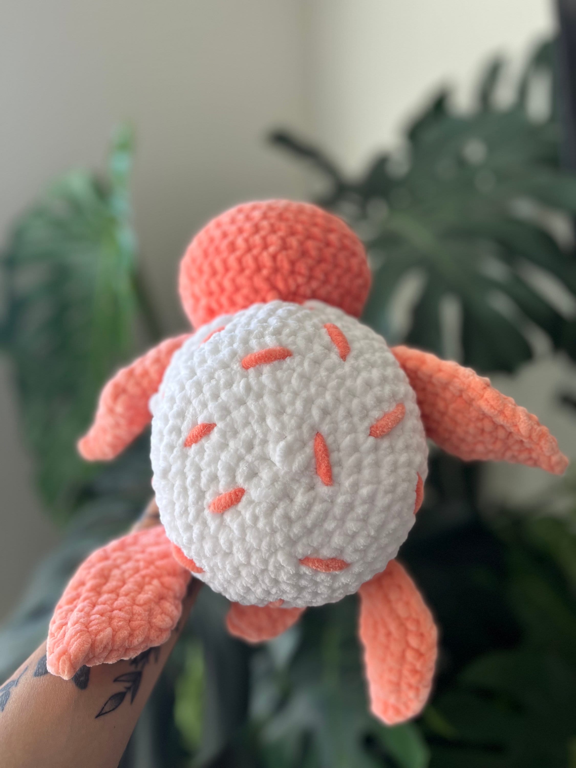 Peach Turtle Plushie Crochet - Etsy