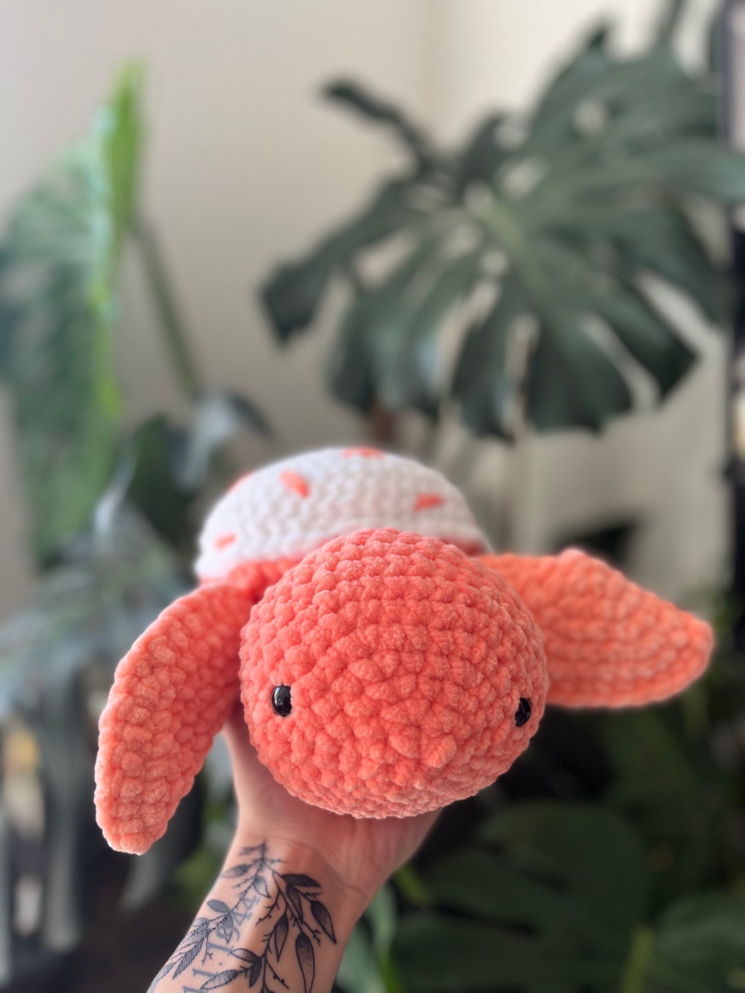 Peach Turtle Plushie Crochet - Etsy