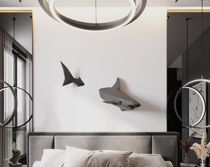 3D Shark Wall Decor – Big Swimming Wall Art, Kids Room (32 Inches) - Etsy