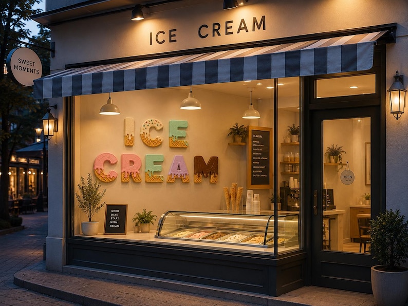 Custom Ice Cream Shop Sign, Sweet Letters, Dripping Waffle Letter Wall ...