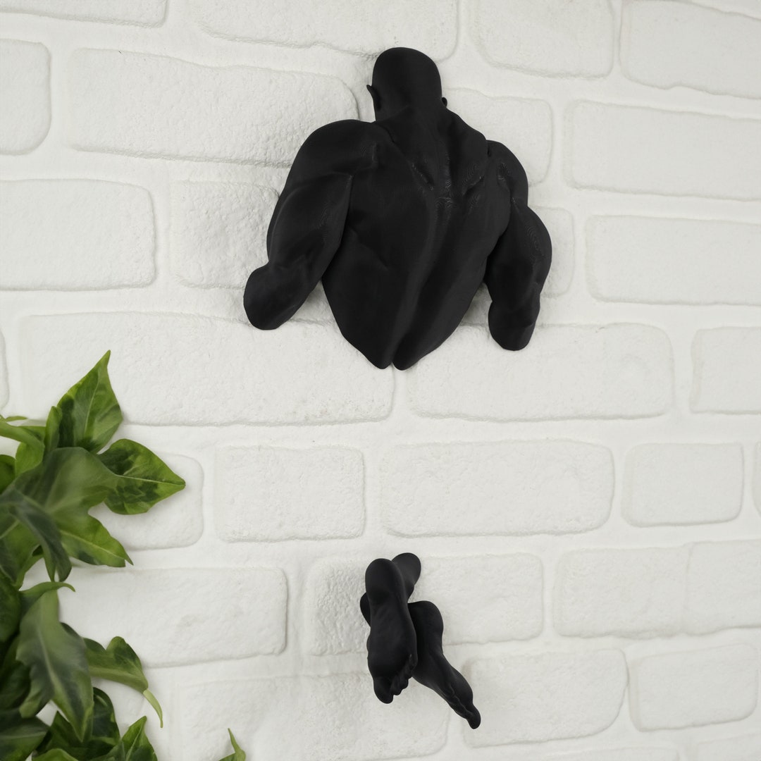 3D Man Wall Decor- 3d Muscular Man Entering the Wall Wall Art - Etsy