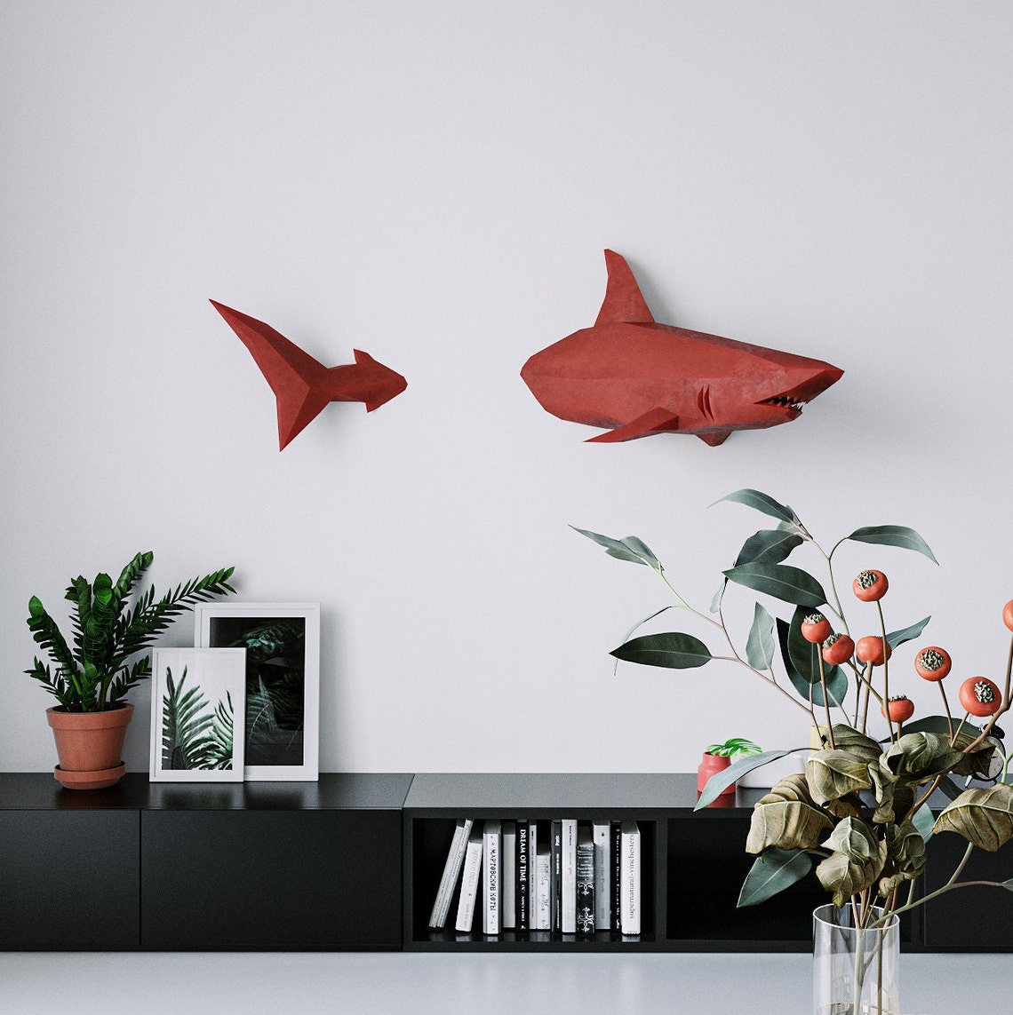3D Shark Wall Decor Swimming on the Wall.the Shark is - Etsy