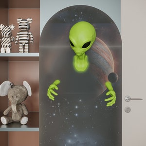 3D Alien Wall Decor- Looking on the Wall-the Alien is Visiting Your ...