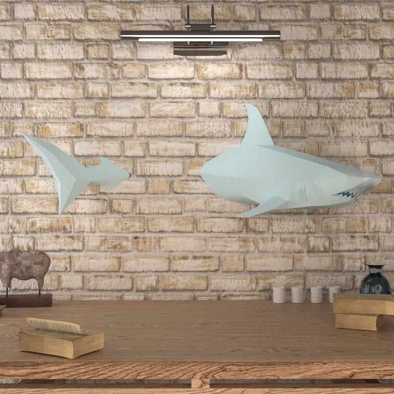 3D Shark Wall Decor Swimming on the Wall.the Shark is - Etsy