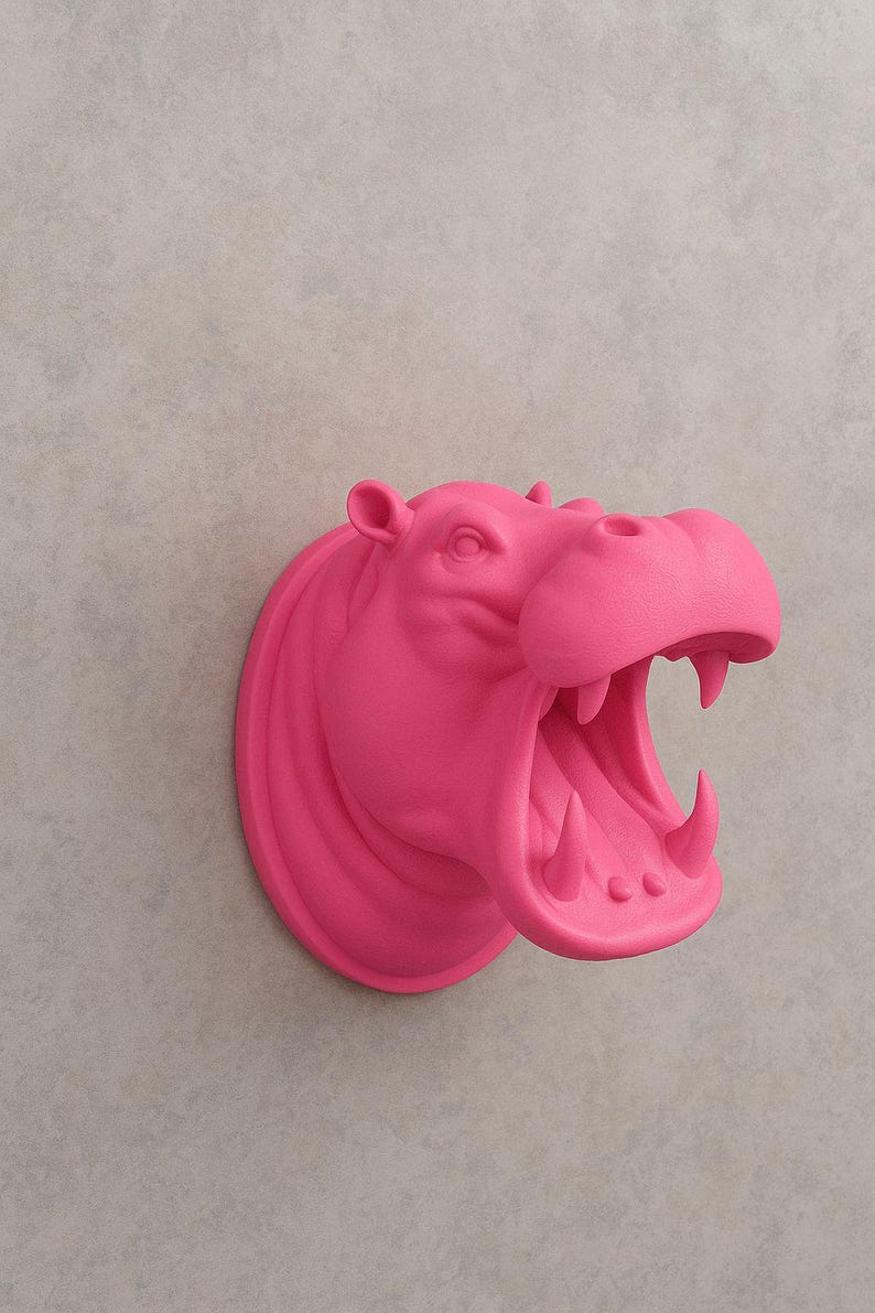 3D Hippo Wall Decor - Etsy