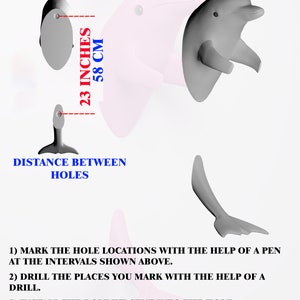 3D Life Size Dolphin Wall Decor- Dolphin Swimming on the Wall.the 40 ...