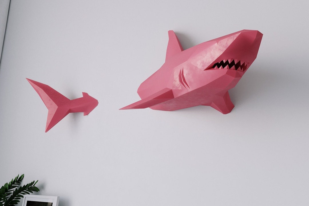 3D Shark Wall Decor – Diamond Cut, Kids Room, Waterproof - Etsy