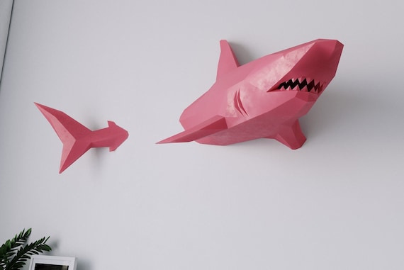 3D Shark Wall Decor Swimming on the Wall.the Shark is - Etsy