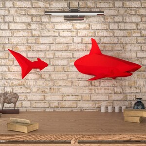 3D Shark Wall Decor Swimming on the Wall.the Shark is - Etsy