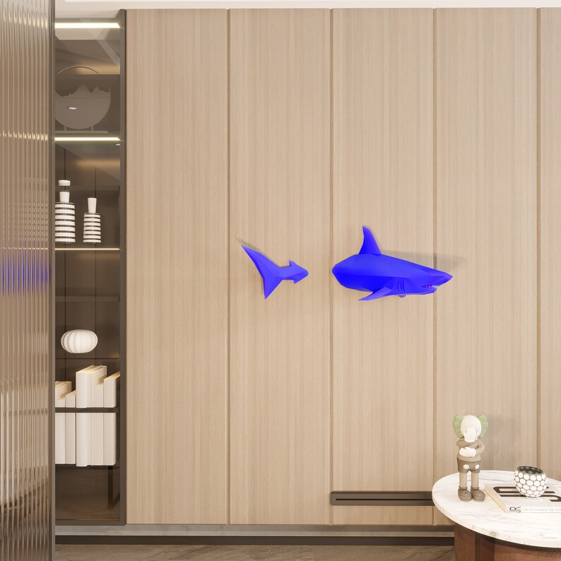 3D Shark Wall Decor Swimming on the Wall.the Shark is - Etsy