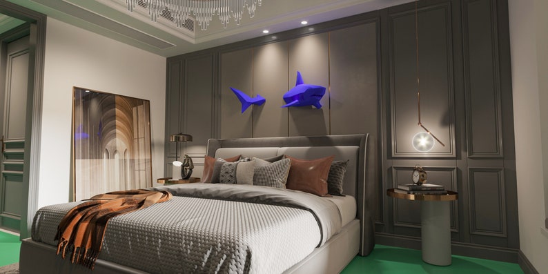 3D Shark Wall Decor Swimming on the Wall.the Shark is - Etsy