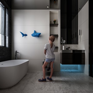 3D Shark Wall Decor – Diamond Cut, Kids Room, Waterproof - Etsy