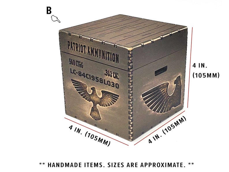 Miniature Ammunition Crate Ammo Box -- Engravable Customizable Gift for ...