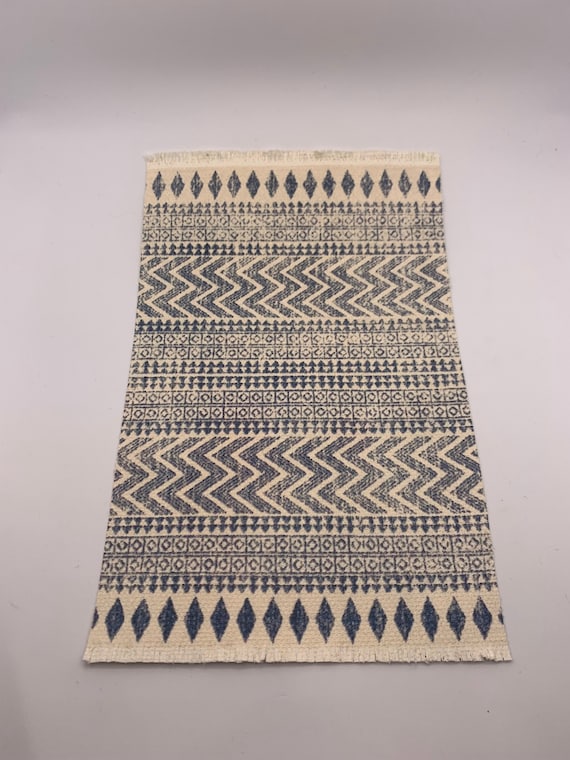 Coastal Miniature Rug 1:12 Scale Modern Miniature - Etsy