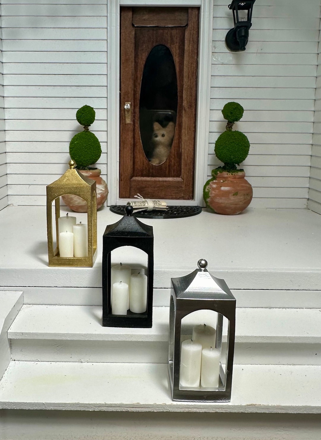 Large Lantern With Set of 3 Candles, Dollhouse Lanterns, 1:12 Scale - Etsy