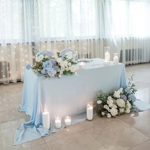 Dusty Blue Cotton Table Cloth / Large Cotton Table Cloth / Washed Soft ...