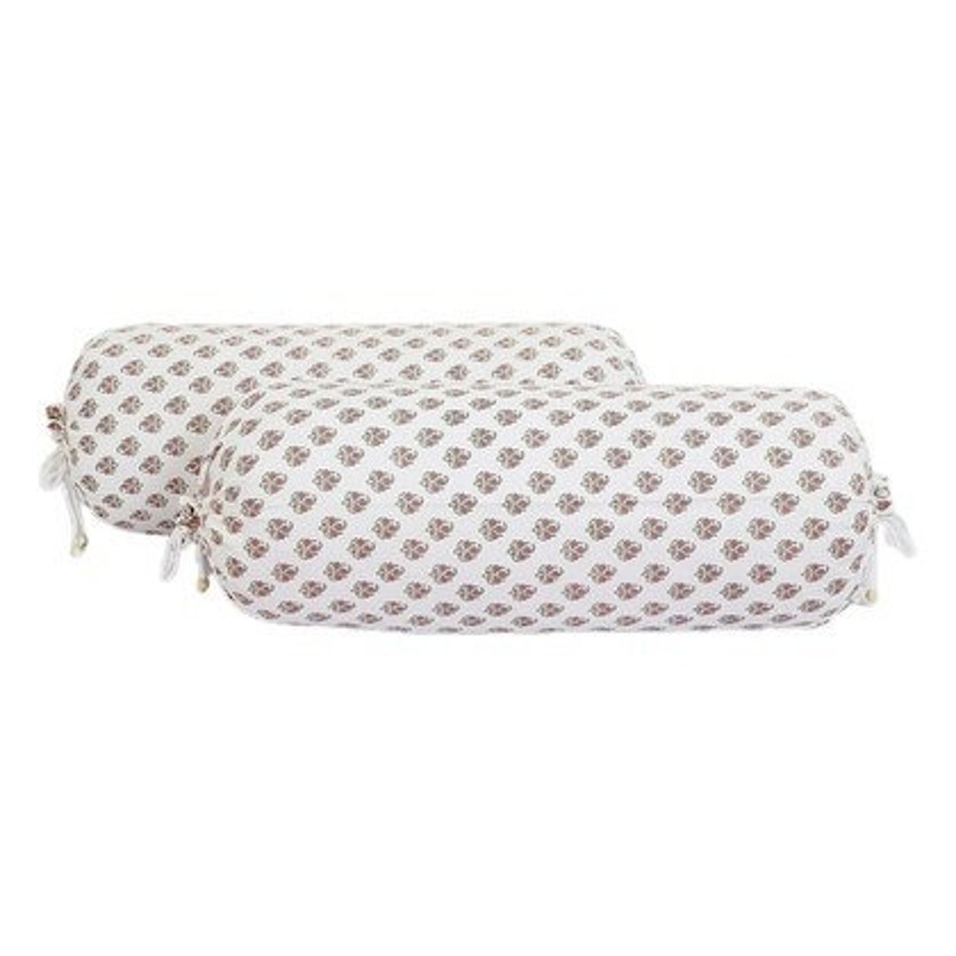Hand Block Printed Bolster Cover / Boho Floral Cotton Bolster ...