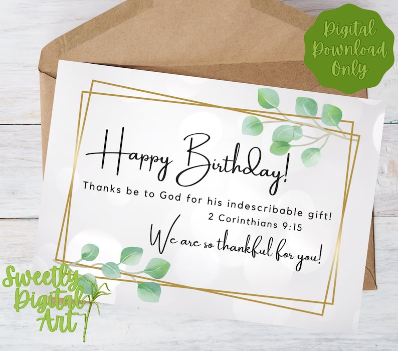 Printable Christian Birthday Card With Bible Verse - Happy Birthday ...