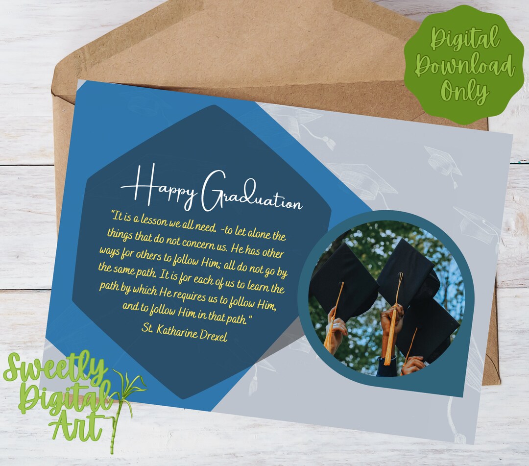 Catholic Graduation Card - Instant Download - Printable Catholic ...
