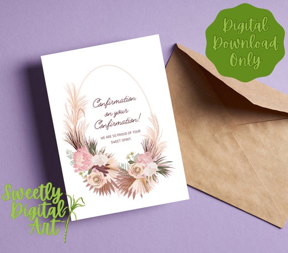 Confirmation Card Instant Download Catholic Confirmation - Etsy