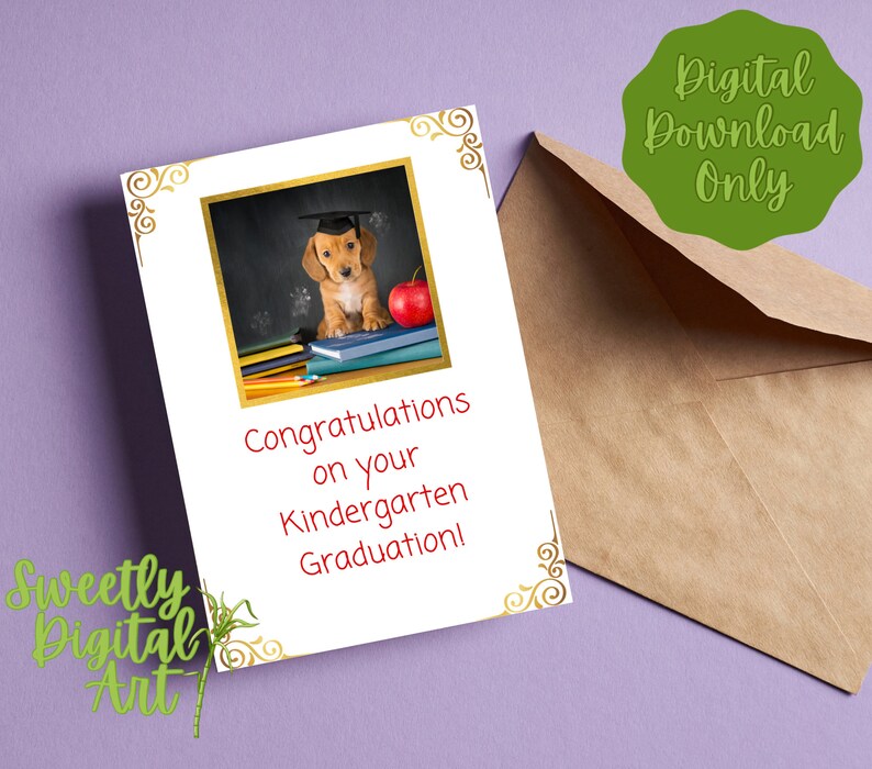 Kindergarten Graduation Card - Instant Download - Printable Graduation ...