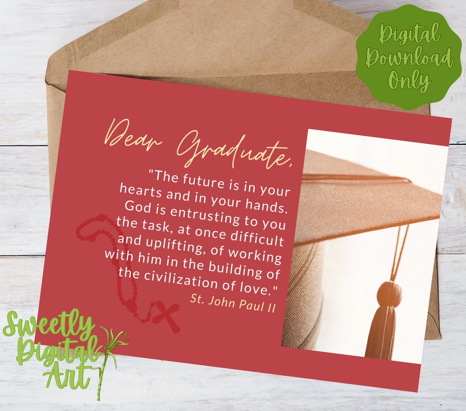 Catholic Graduation Card - Instant Download - Printable Catholic ...