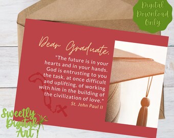 Catholic Graduation Card - Instant Download - Printable Catholic ...