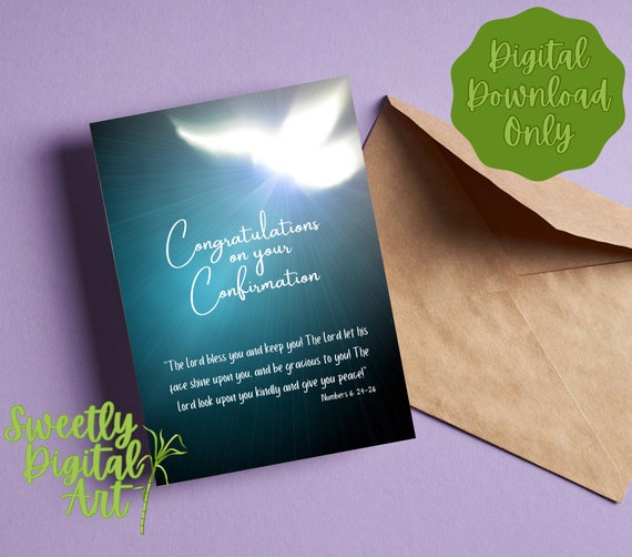 Confirmation Card Instant Download Catholic Confirmation - Etsy