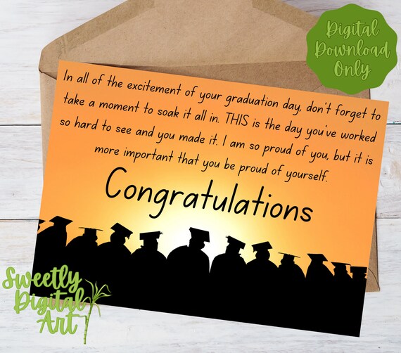 Proud of You Graduation Card Instant Download Printable - Etsy