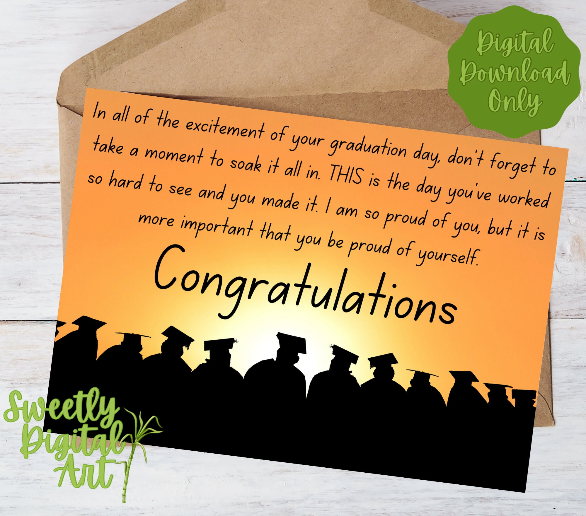 Proud of You Graduation Card - Instant Download - Printable Graduation ...