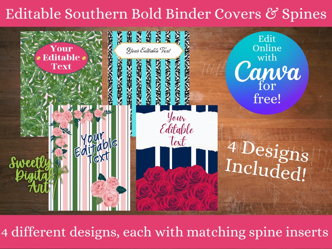 4 Custom Southern Bold Binder Cover & Spine Inserts for - Etsy